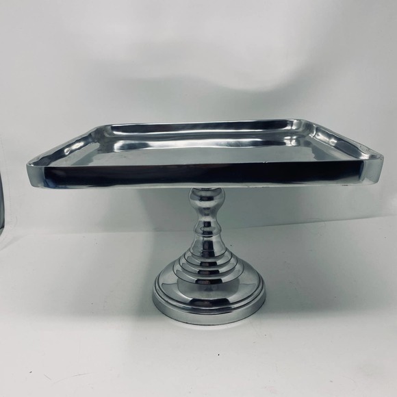 unmarked | Dining | Silver Square Pedestal Cake Stand 2 Square | Poshmark